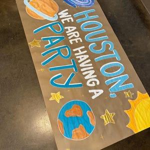 Custom Hand-painted Birthday Party Banner, Outer Space Party, Kraft ...