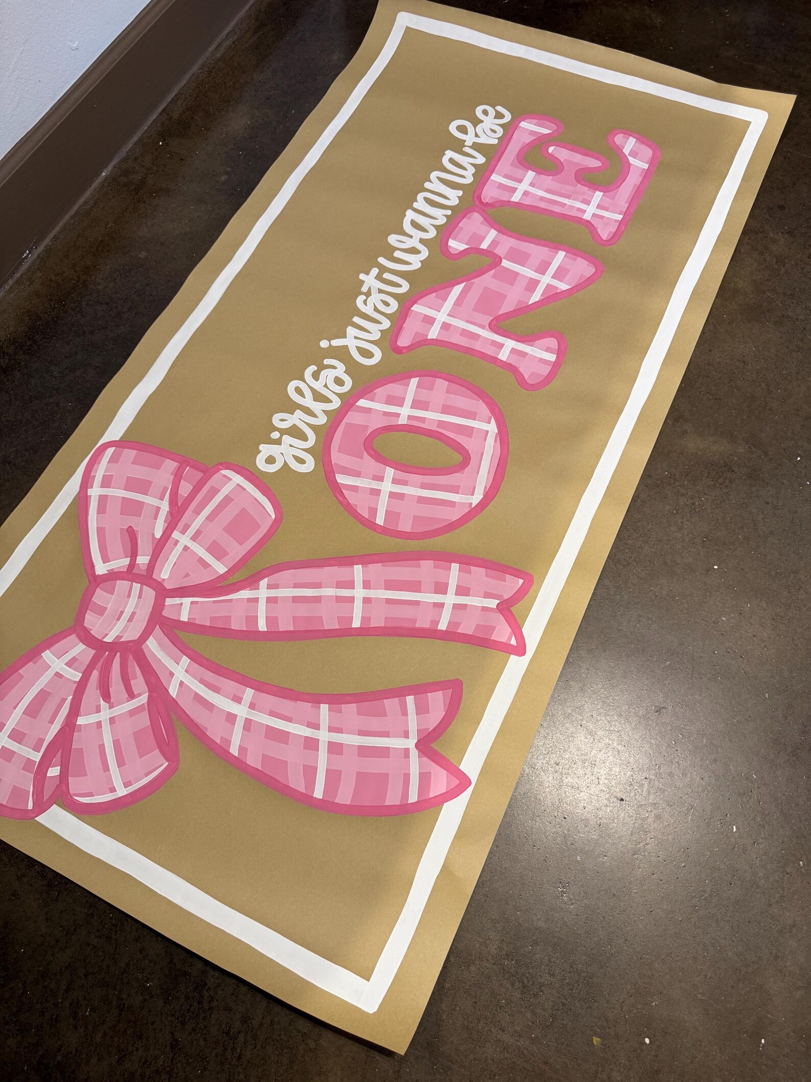 Custom Hand-painted Birthday Party Banner Girls Just Wanna Be One First ...