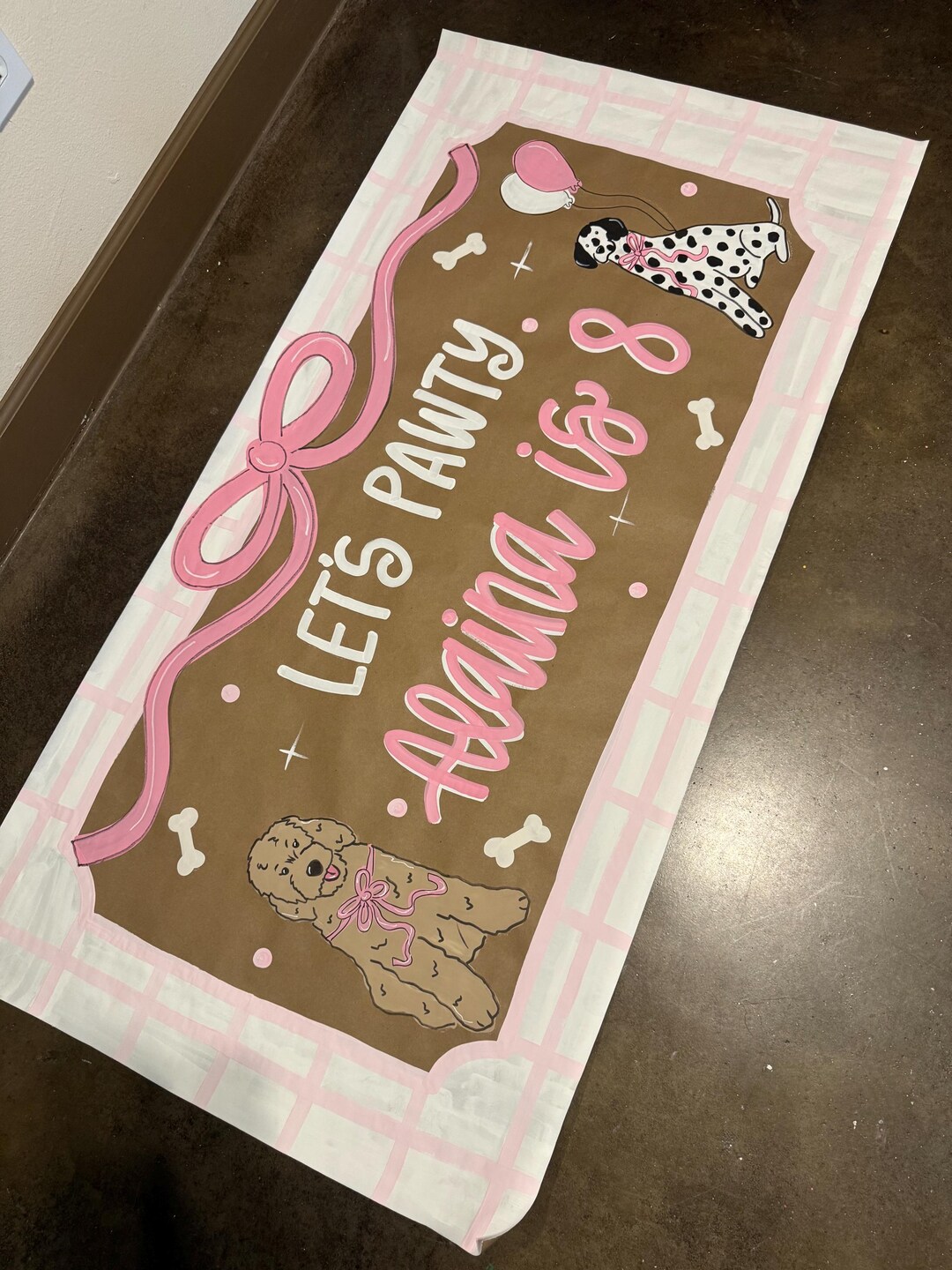 Custom Hand-painted Birthday Party Banner Lets Pawty Puppy Party Banner ...