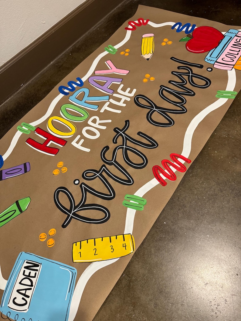 Custom Hand-painted First Day of School Banner - Etsy