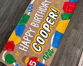 Hand Painted Birthday Banner, Birthday Banner, Party Banner, Toddler ...