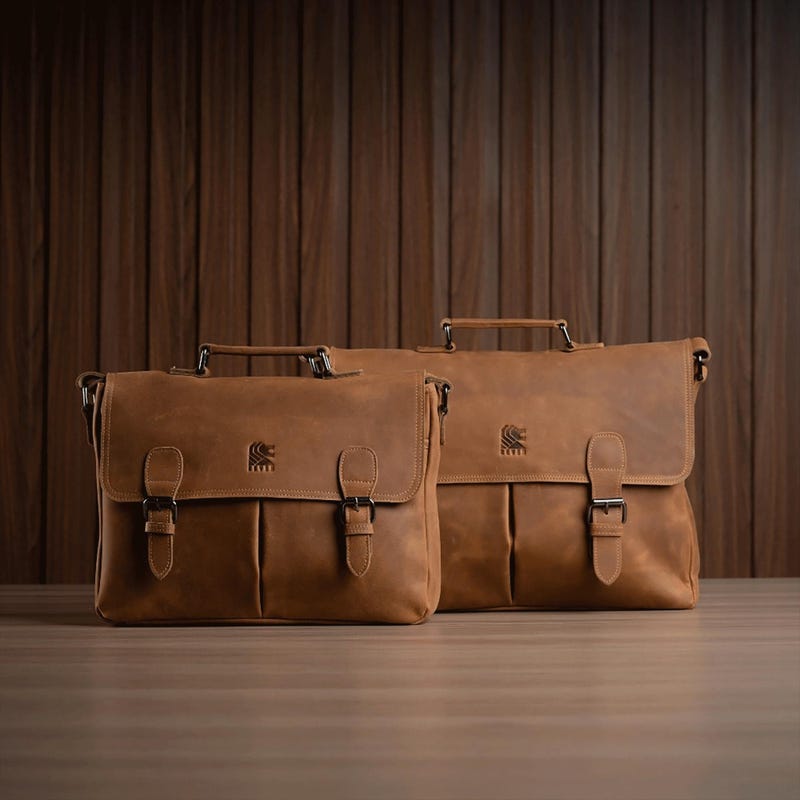 Leather Messenger Bag Genuine - Etsy Hong Kong