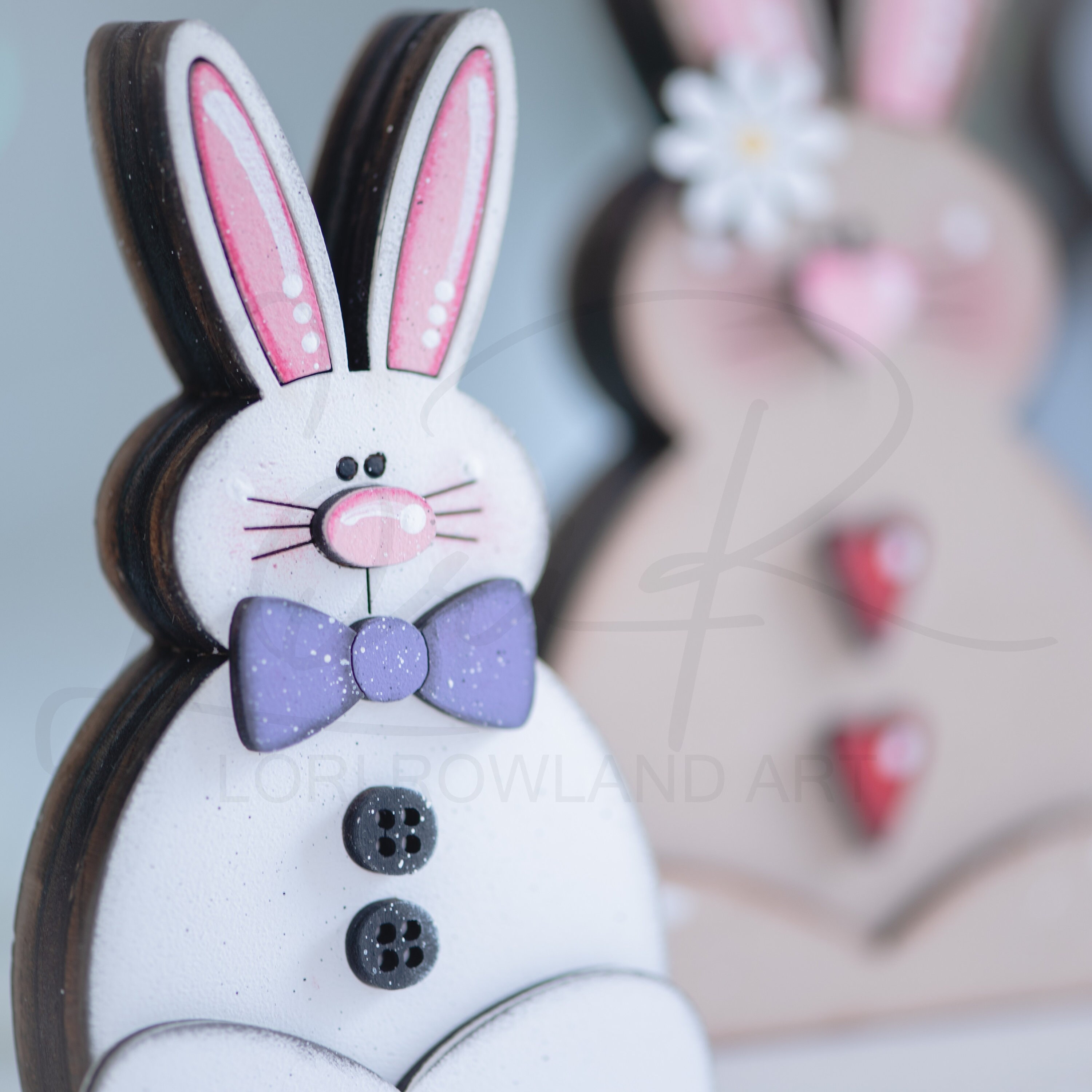 Bunny Trio Shelf Sitter or Tiered Tray Decor; Shelf Sitter; Tiered Tray ...