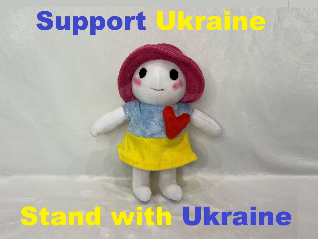Plush Doll in Ukrainian Colors, Stand With Ukraine, Charity for Ukraine ...