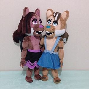 Sara & Saffron the Squirrels From the Popgoes Pizzeria 15.7” (40 Cm) Two Plush Toys Animatronic ...