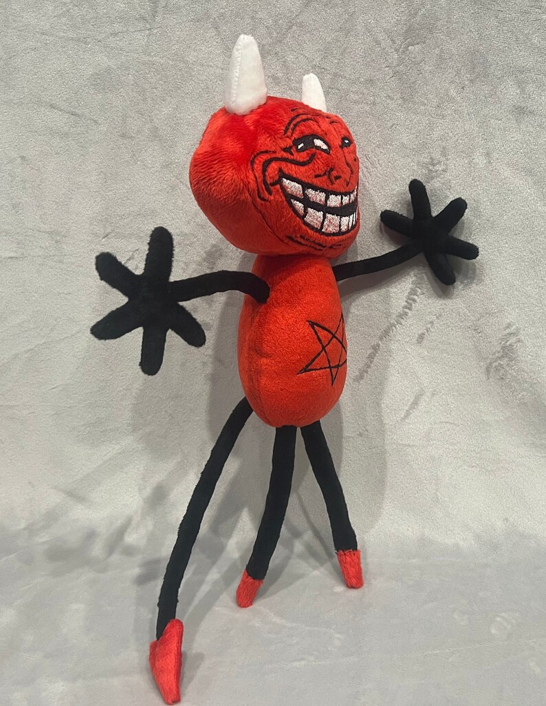 Devil Trollface 118 30 Cm Plush Toy Demon Face Troll Face - Etsy