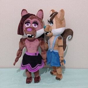 Sara & Saffron the Squirrels From the Popgoes Pizzeria 15.7” (40 Cm) Two Plush Toys Animatronic ...
