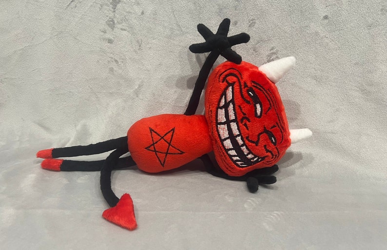 Devil Trollface 118 30 Cm Plush Toy Demon Face Troll Face - Etsy