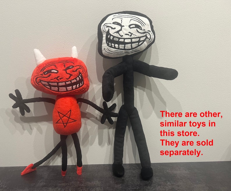 Devil Trollface 118 30 Cm Plush Toy Demon Face Troll Face - Etsy