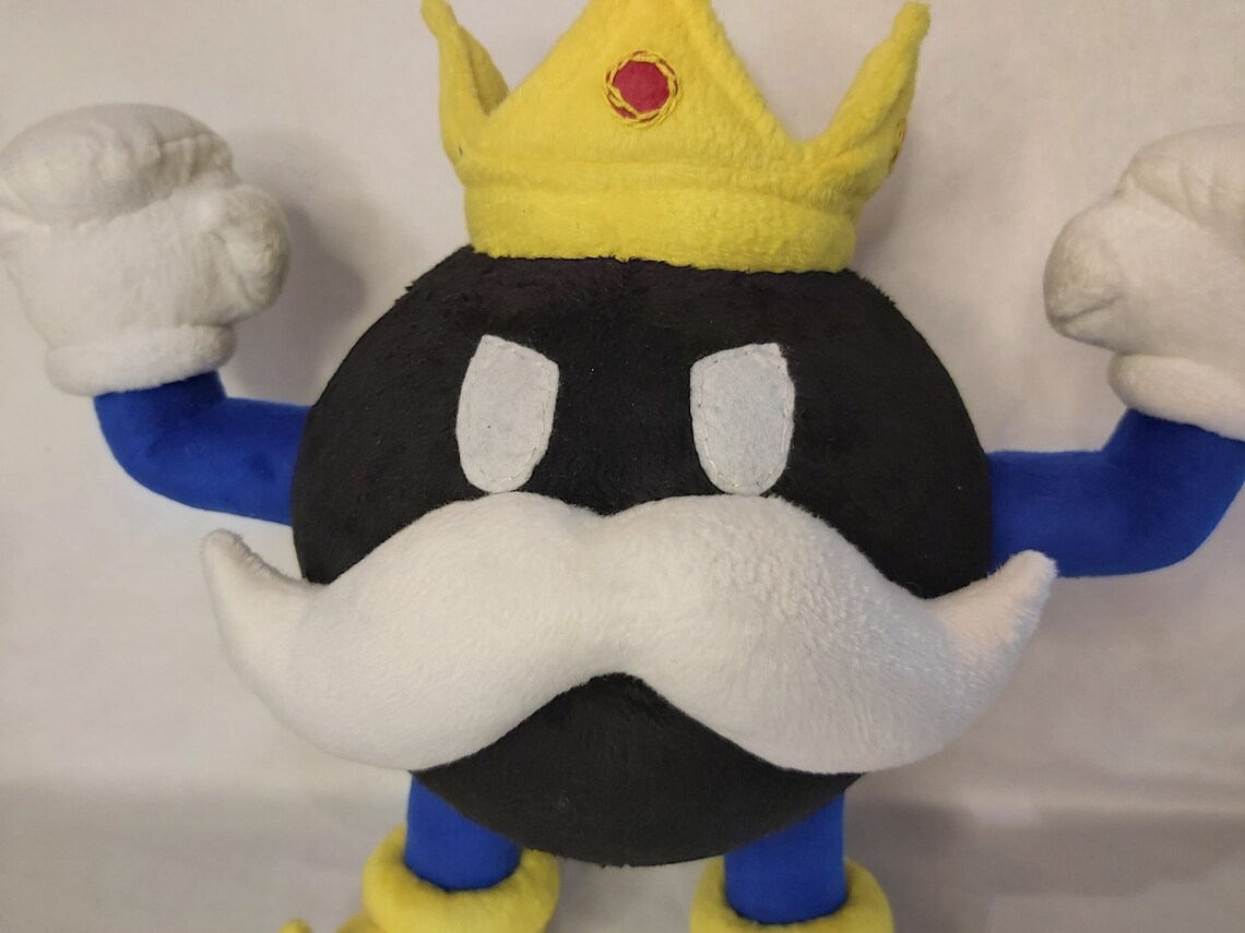 King Bob-omb 13,8” (35 Cm) Plush Toy Big Bob-omb Boss Rey Bob-omba Rei ...