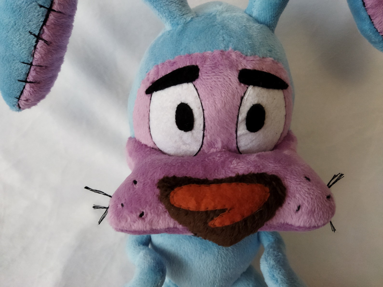 Plush Courage the Cowardly Dog in a Rabbit Costume 9,8″ (25 Cm) Custom ...