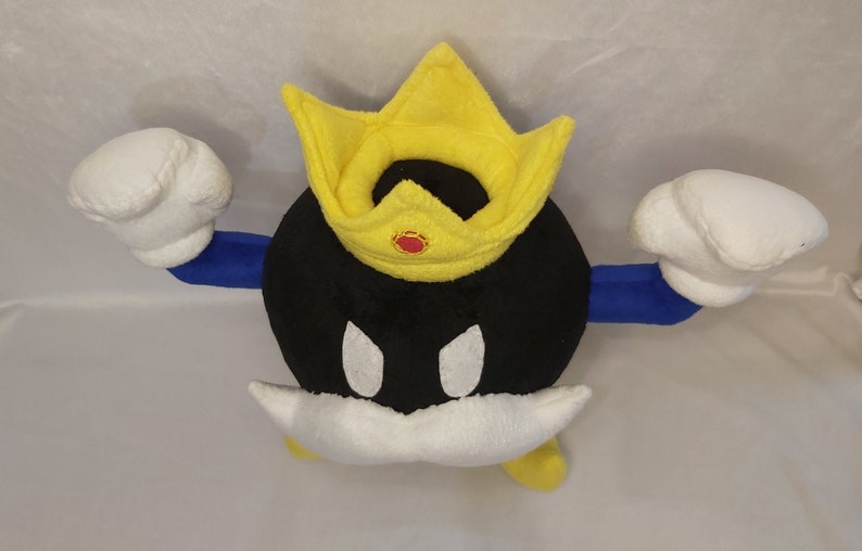 King Bob-omb 13,8” (35 Cm) Plush Toy Big Bob-omb Boss Rey Bob-omba Rei ...