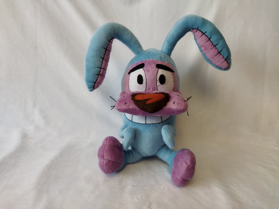 Plush Courage the Cowardly Dog in a Rabbit Costume 9,8″ (25 Cm) Custom ...