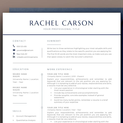 C Level Resume Template Word Apple Pages Professional - Etsy