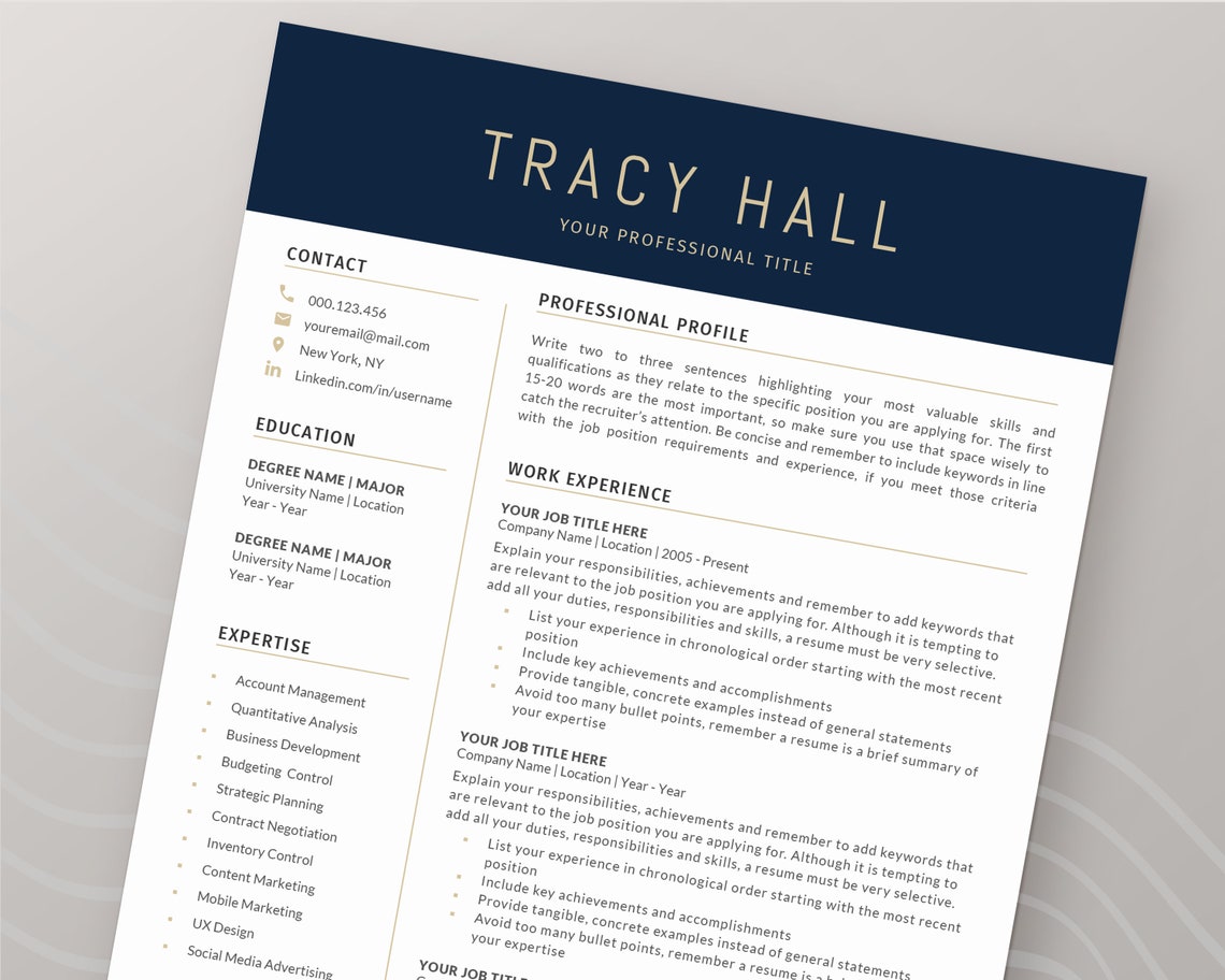 Executive Resume Template Modern C Level Resume Template for | Etsy UK
