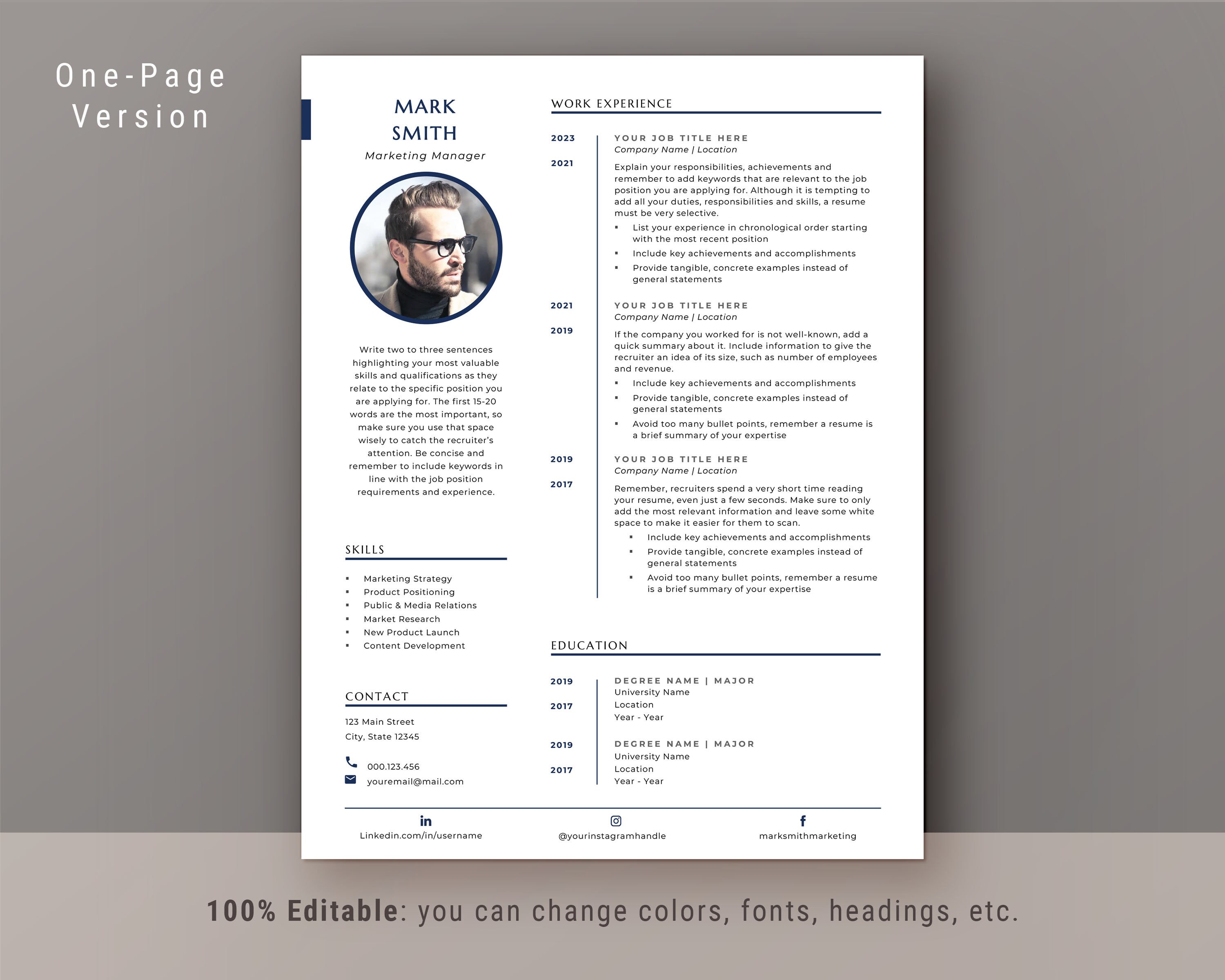 Director Resume Template, Professional Modern Executive Resume Template ...