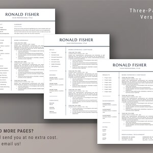 Executive Resume, Professional Resume Template, Modern Resume Word, CV ...