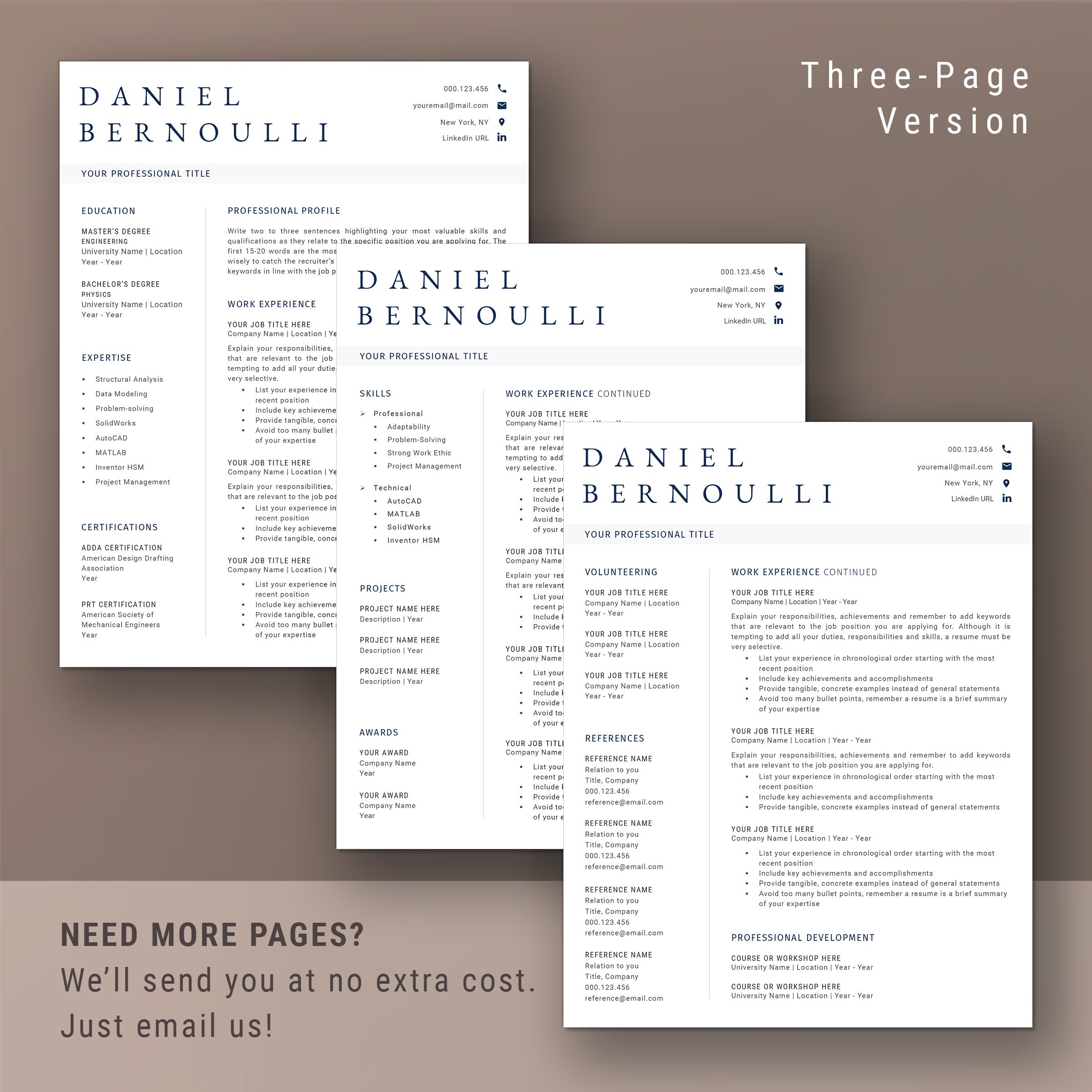 Modern Resume Template, IT Resume Template, Software Engineer ...