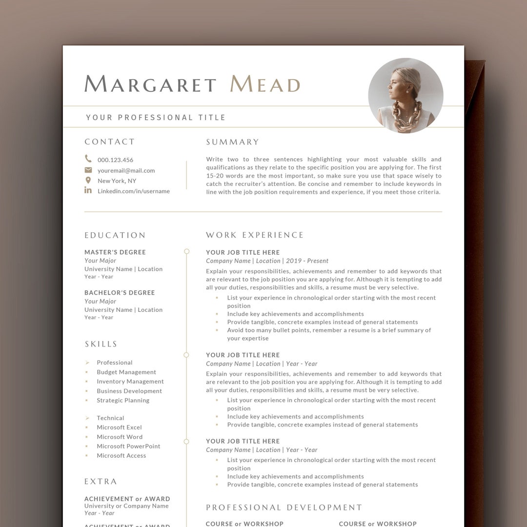 Executive Resume, Resume Template Word, Professional Resume, Modern ...