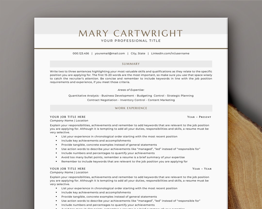 Executive Resume Template, Professional Resume, Modern Resume Word, CV ...