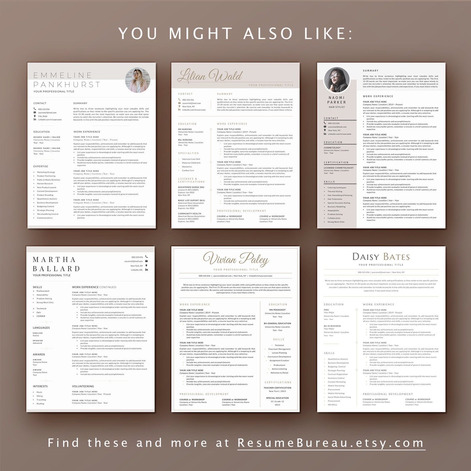 Modern Executive Resume Template, Professional Resume, CV Template ...