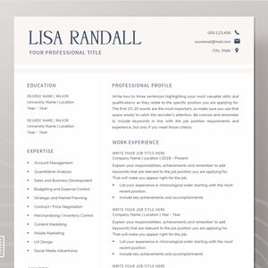 Minimalist Resume Template for Word Professional Resume CV | Etsy