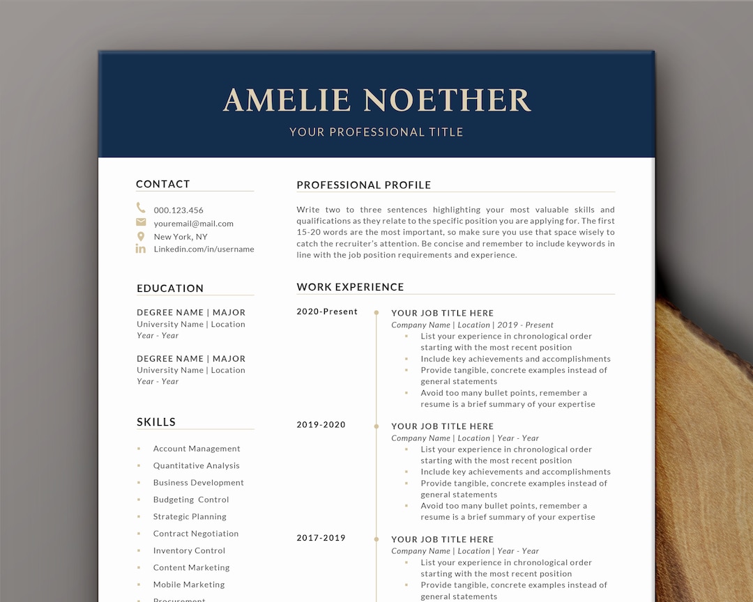 New Grad Resume, College Grad Resume Template Word | 1 & 2 Page Resume ...