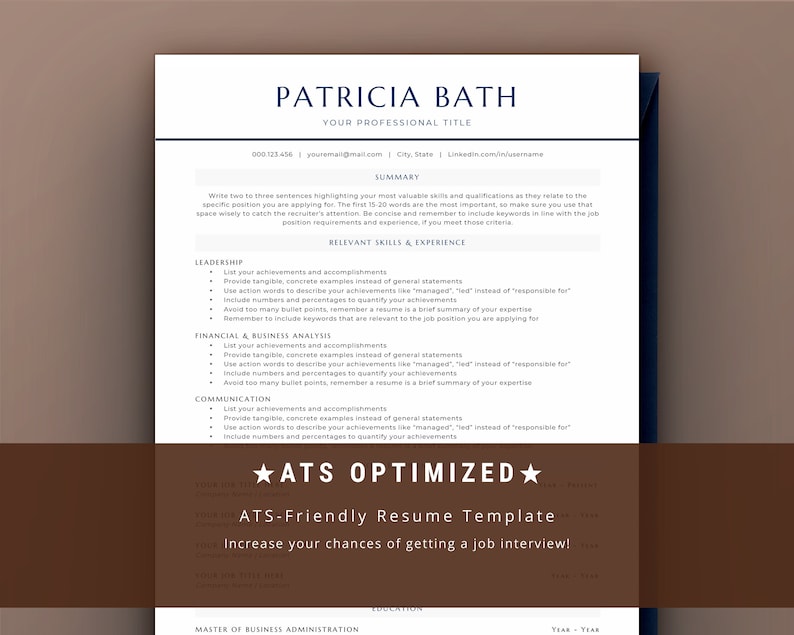 Functional Resume Template, ATS Resume Word Skills Based Resume, CV ...