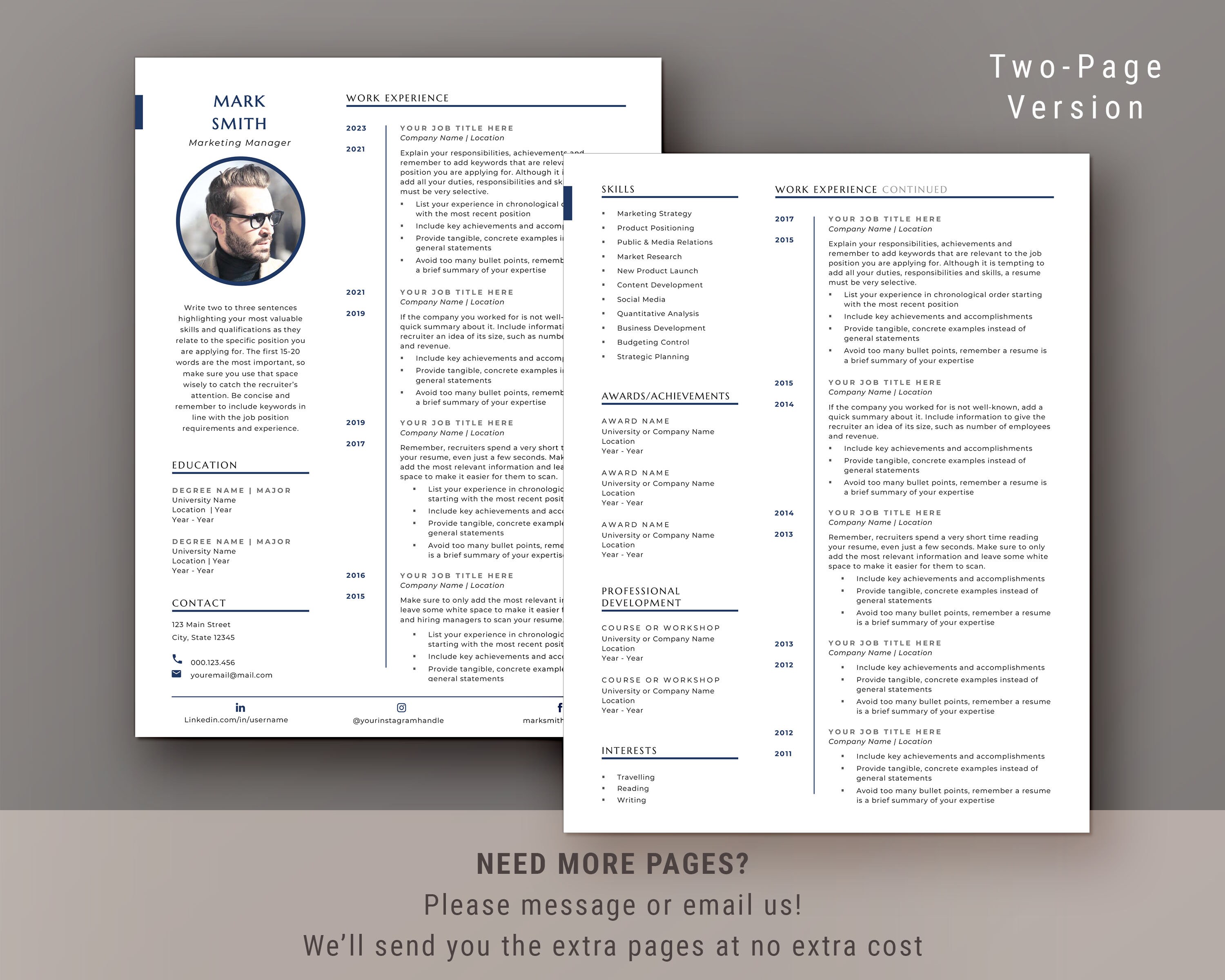 Director Resume Template, Professional Modern Executive Resume Template ...