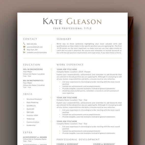 Engineer Resume Template Engineering CV Modern Resume | Etsy Canada