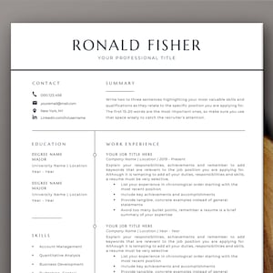 Executive Resume, Professional Resume Template, Modern Resume Word, CV ...