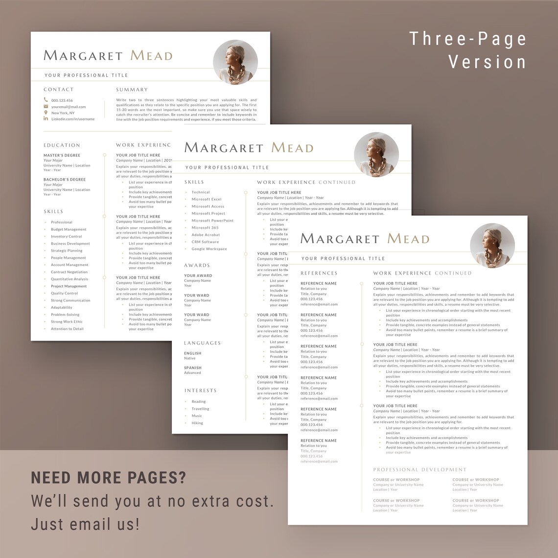 Executive Resume, Resume Template Word, Professional Resume, Modern ...
