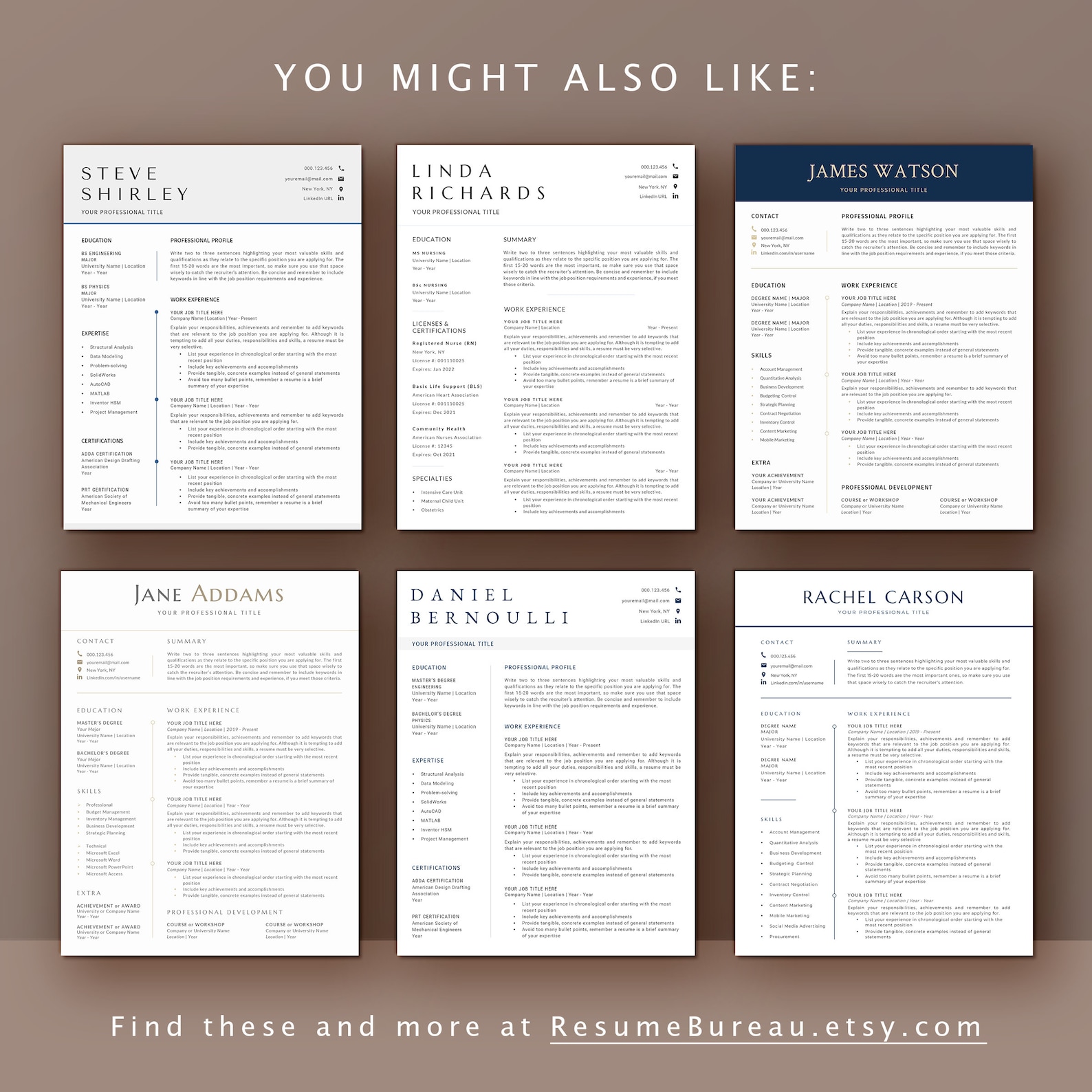 Executive Resume Template | Modern C Level Resume Template for Word ...