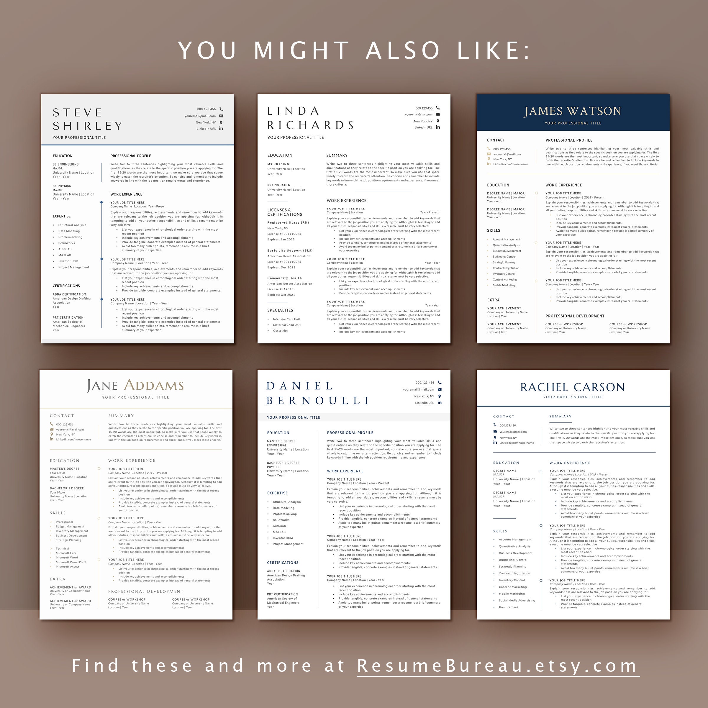 Executive Resume Template | Modern C Level Resume Template for Word ...