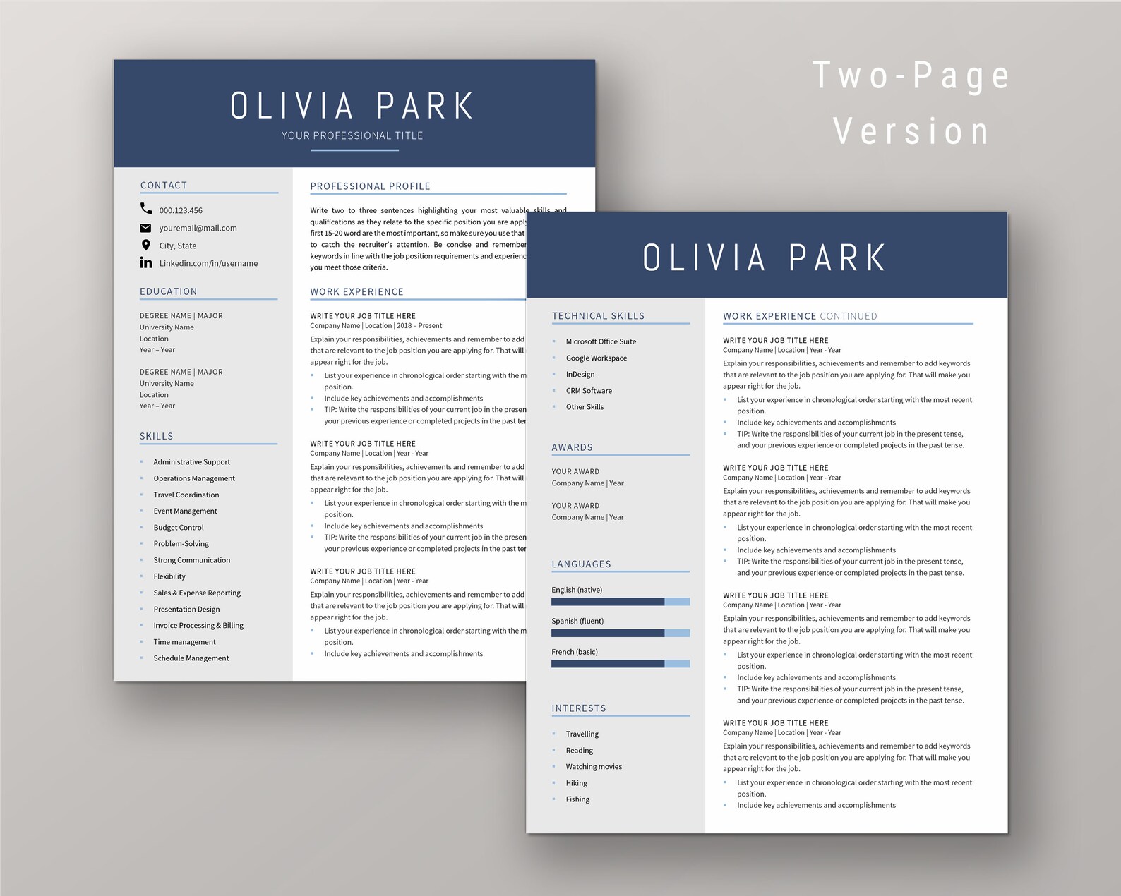 Executive Assistant Resume Template | Professional and Modern CV ...