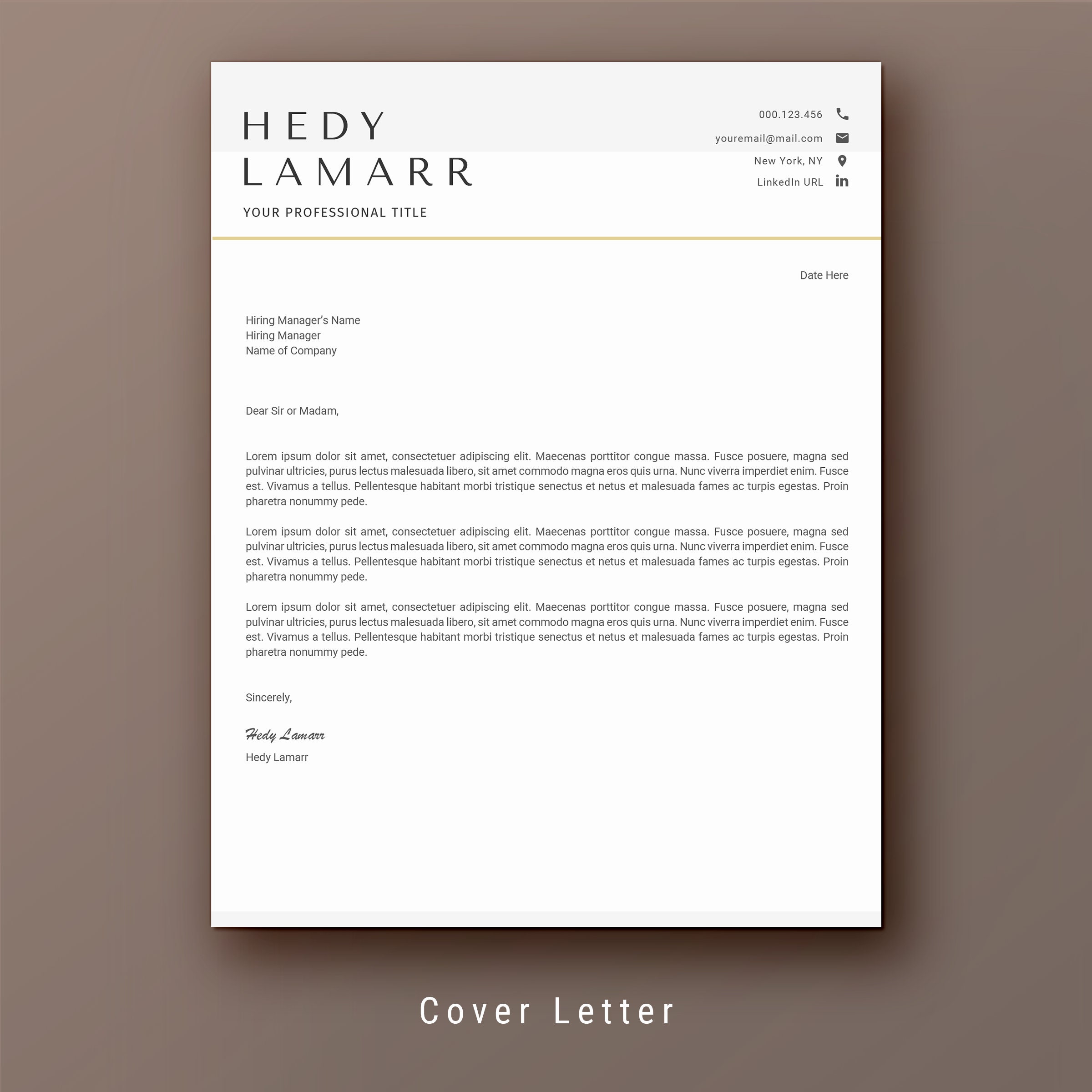 Engineer Resume Template Word, CV Template + Cover Letter | Software ...