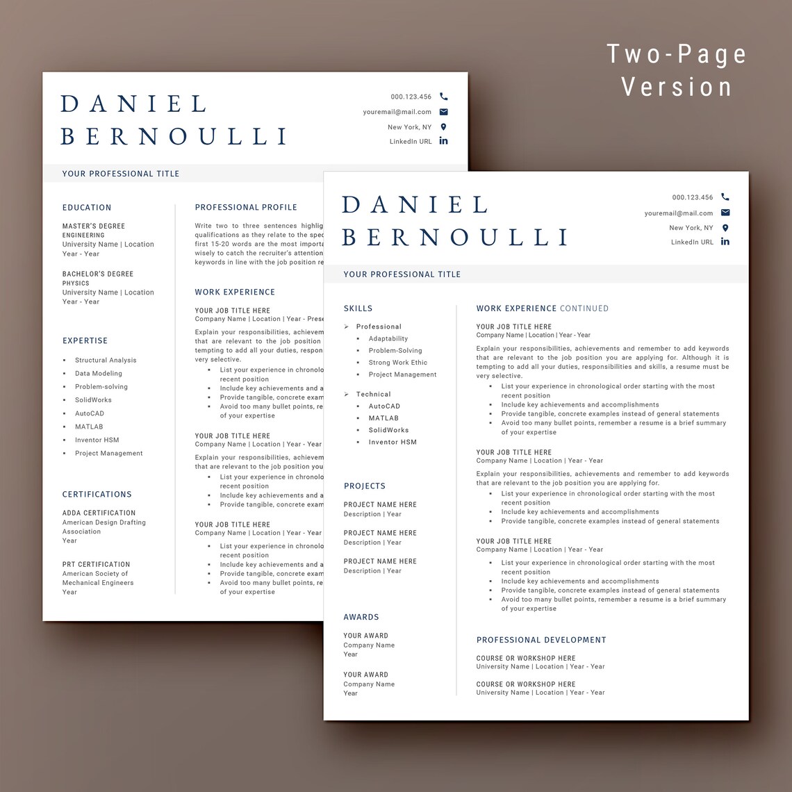 Modern Resume Template, IT Resume Template, Software Engineer ...