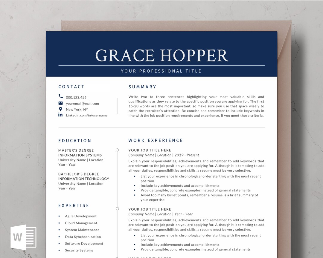IT Resume Template Word, Modern Resume | Engineer Resume, Software ...