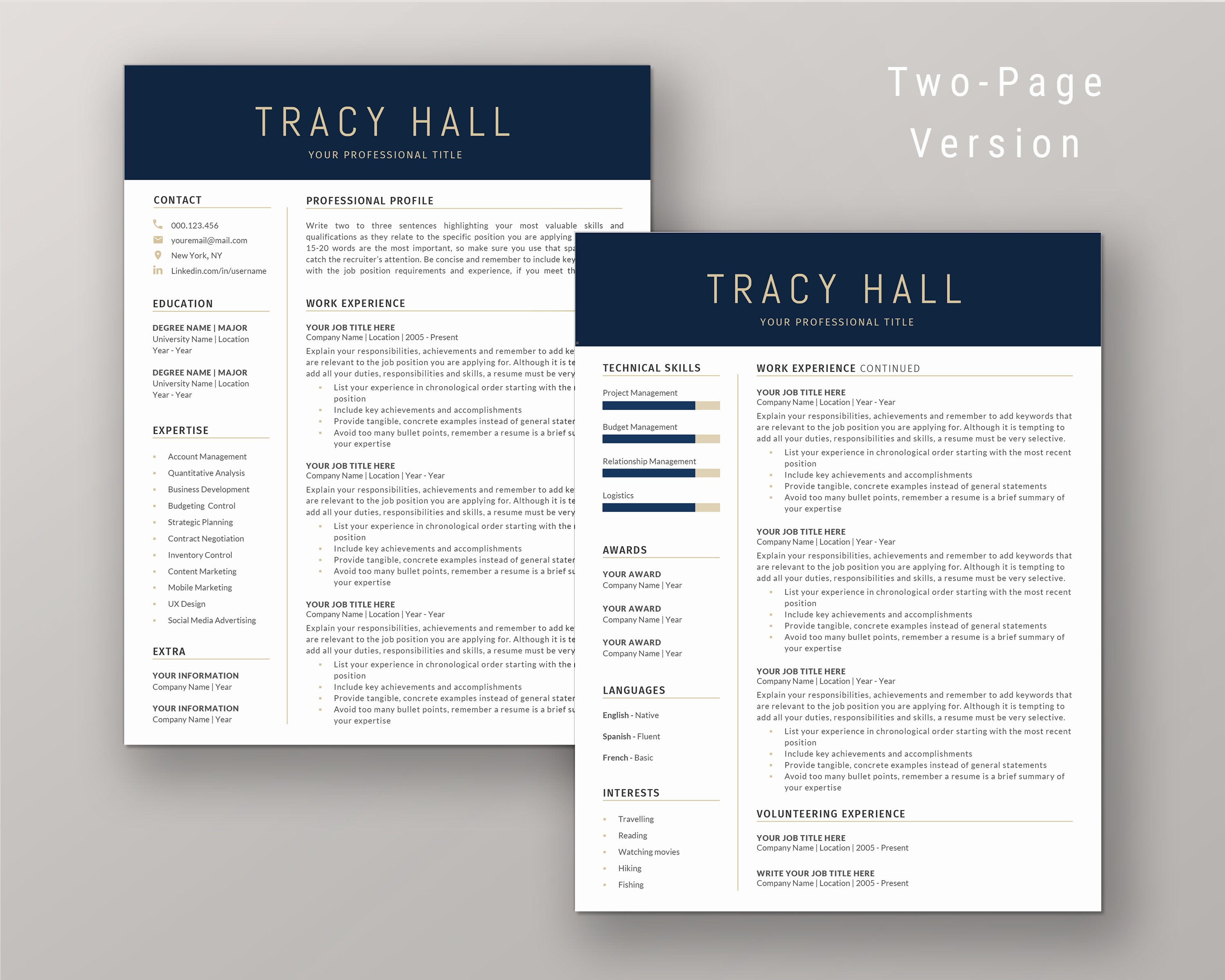 Executive Resume Template Modern C Level Resume Template for | Etsy