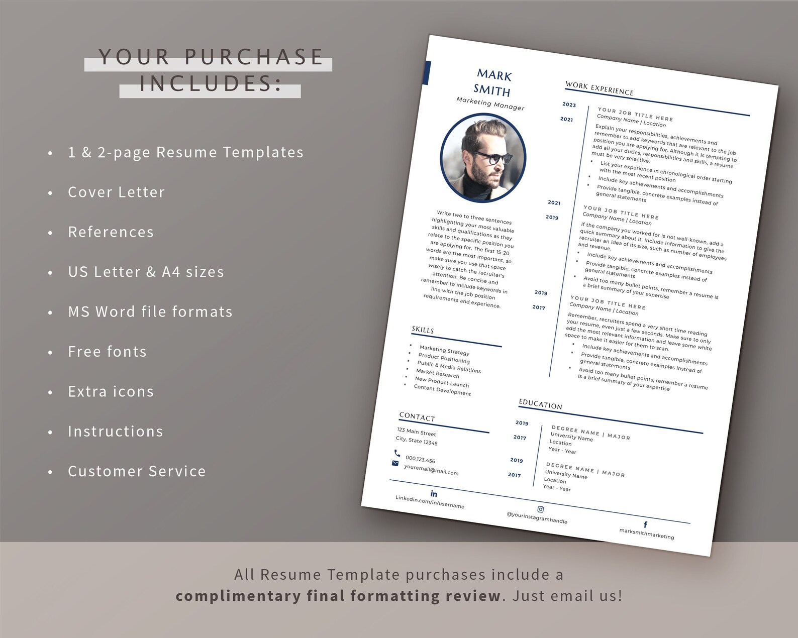 Director Resume Template, Professional Modern Executive Resume Template ...