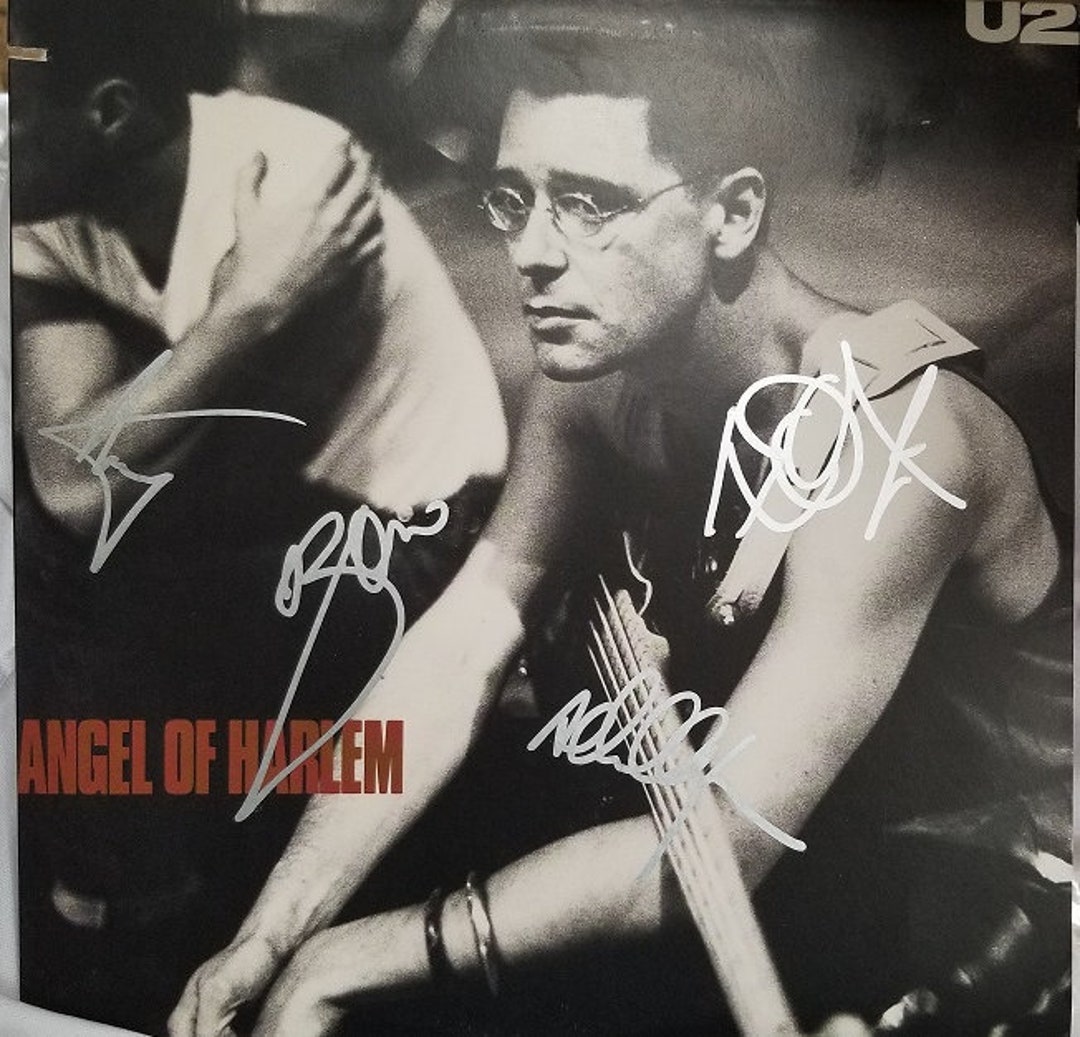 U2 - Angel of Harlem 12" Single Cover Signed by All Four Members - Etsy