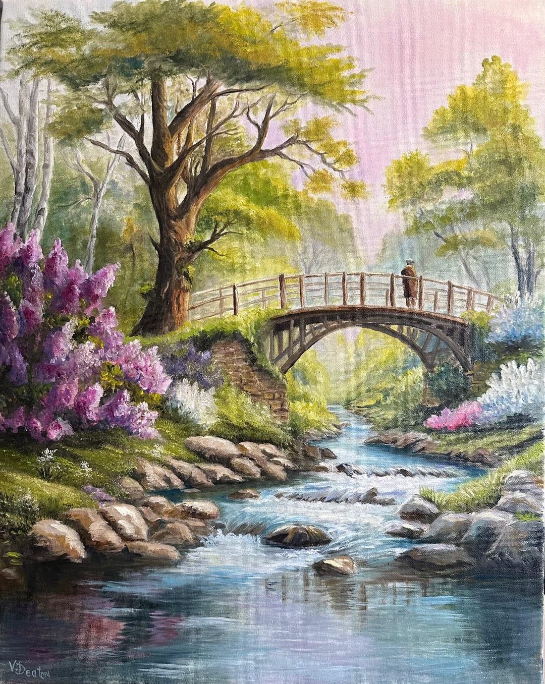 Bridge to Spring - Original Oil Painting by Gini Deaton - Etsy