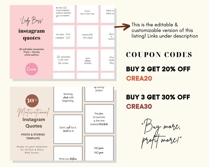 Lady Boss Motivational Quotes for Instagram Story Post Boss - Etsy