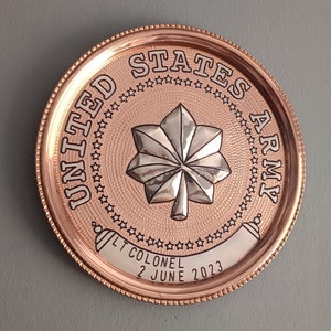 Personalized US Army Officer Plaque, Colonel Promotion Retirement Gift ...