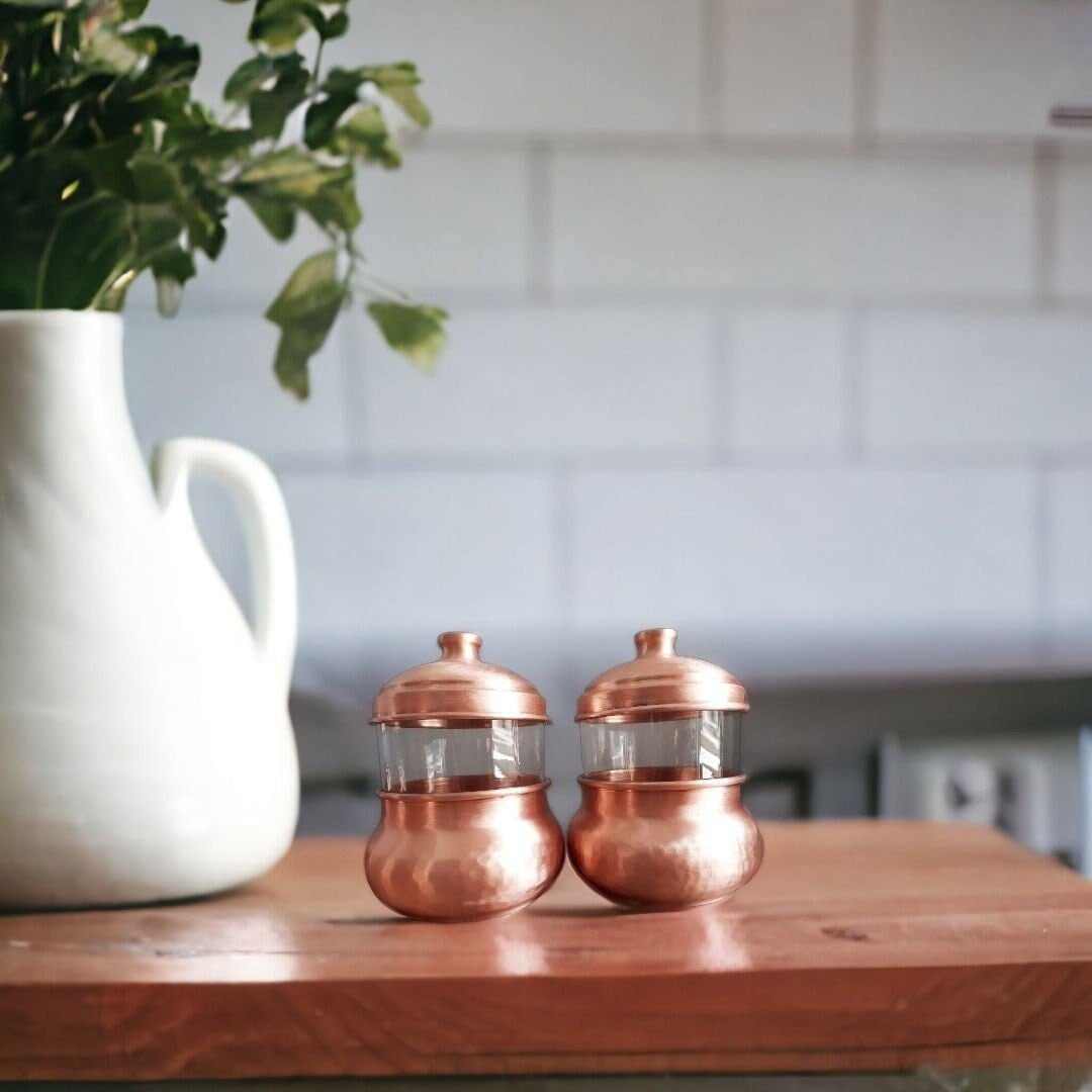 Copper Spice Jar Set Handcrafted Copper Container Spice - Etsy