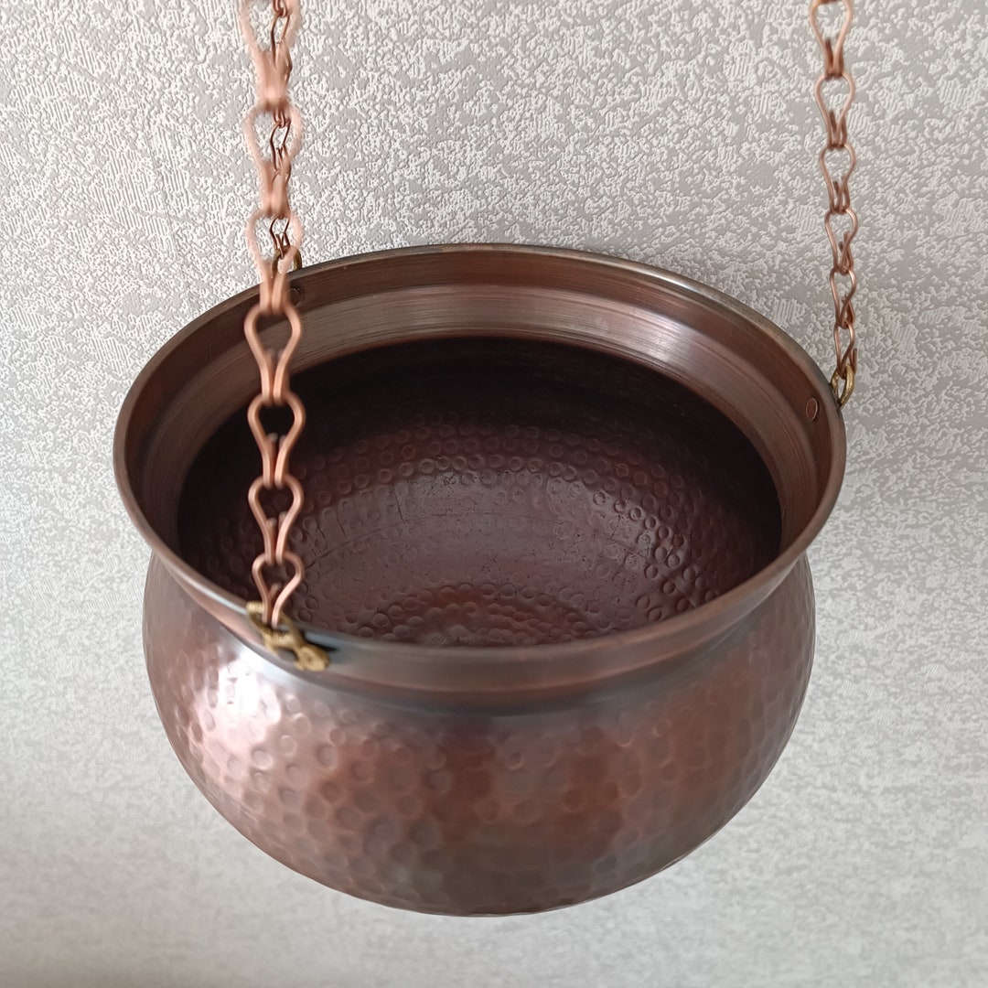 Handcrafted Copper Hanging Planter Pot: Indoor/outdoor Decor - Etsy