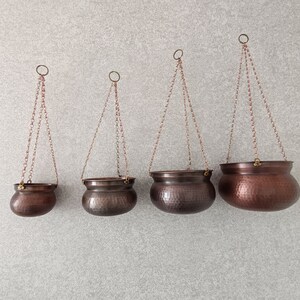 Handcrafted Copper Hanging Planter Pot: Indoor/outdoor Decor - Etsy