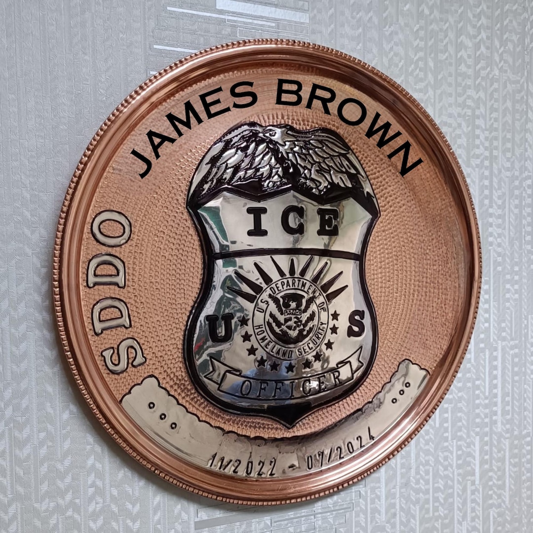 Hand Engraved Homeland Security Badge Copper Plaque, Promotion ...