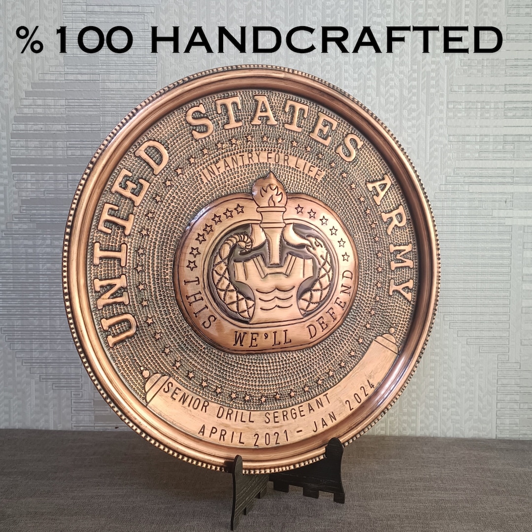 US Army Drill Sergeant Plaque Wall Tribute, Military Metal Sign With ...