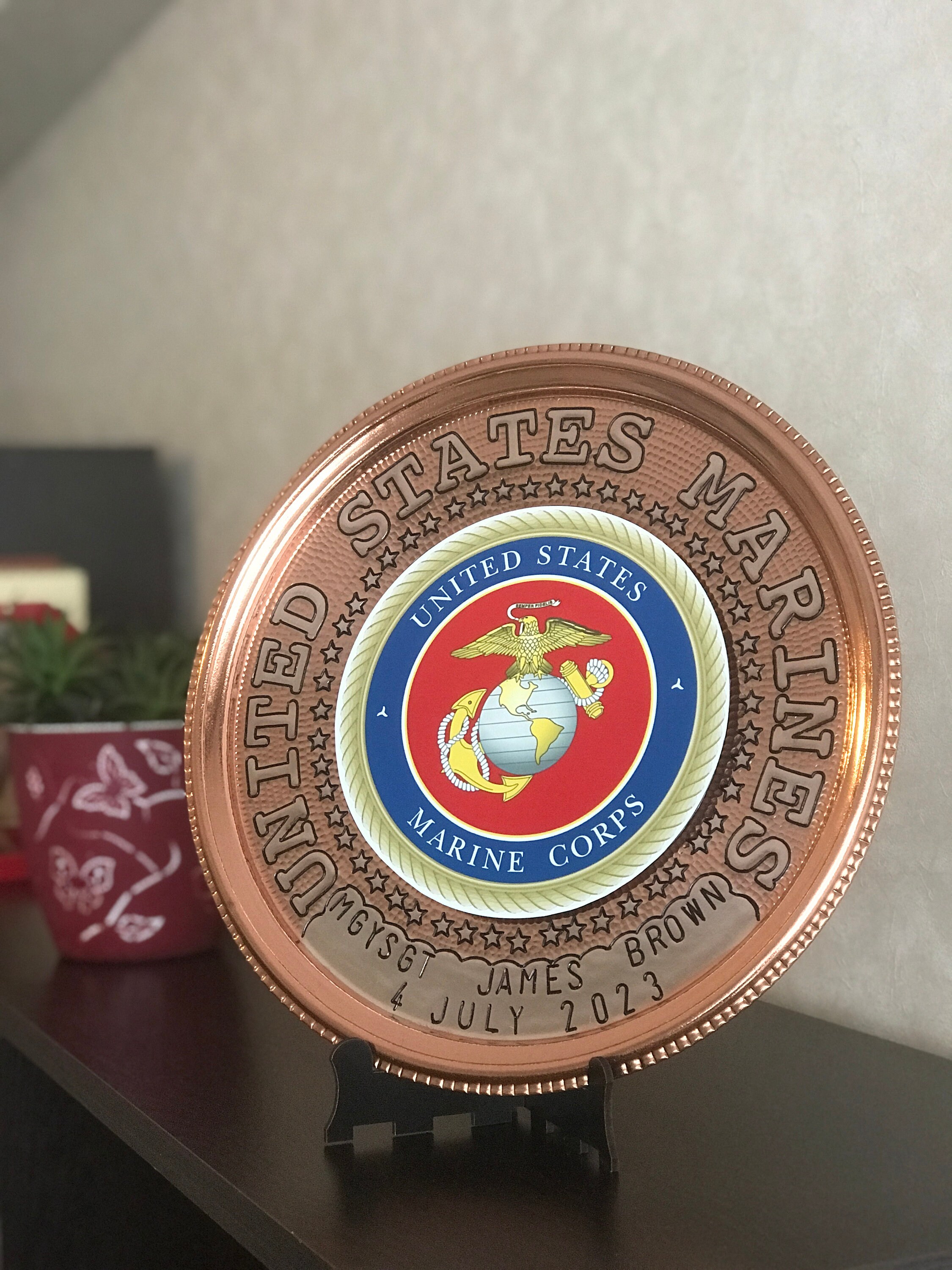 Custom USMC Military Patch Plaque Military Metal Sign USMC - Etsy